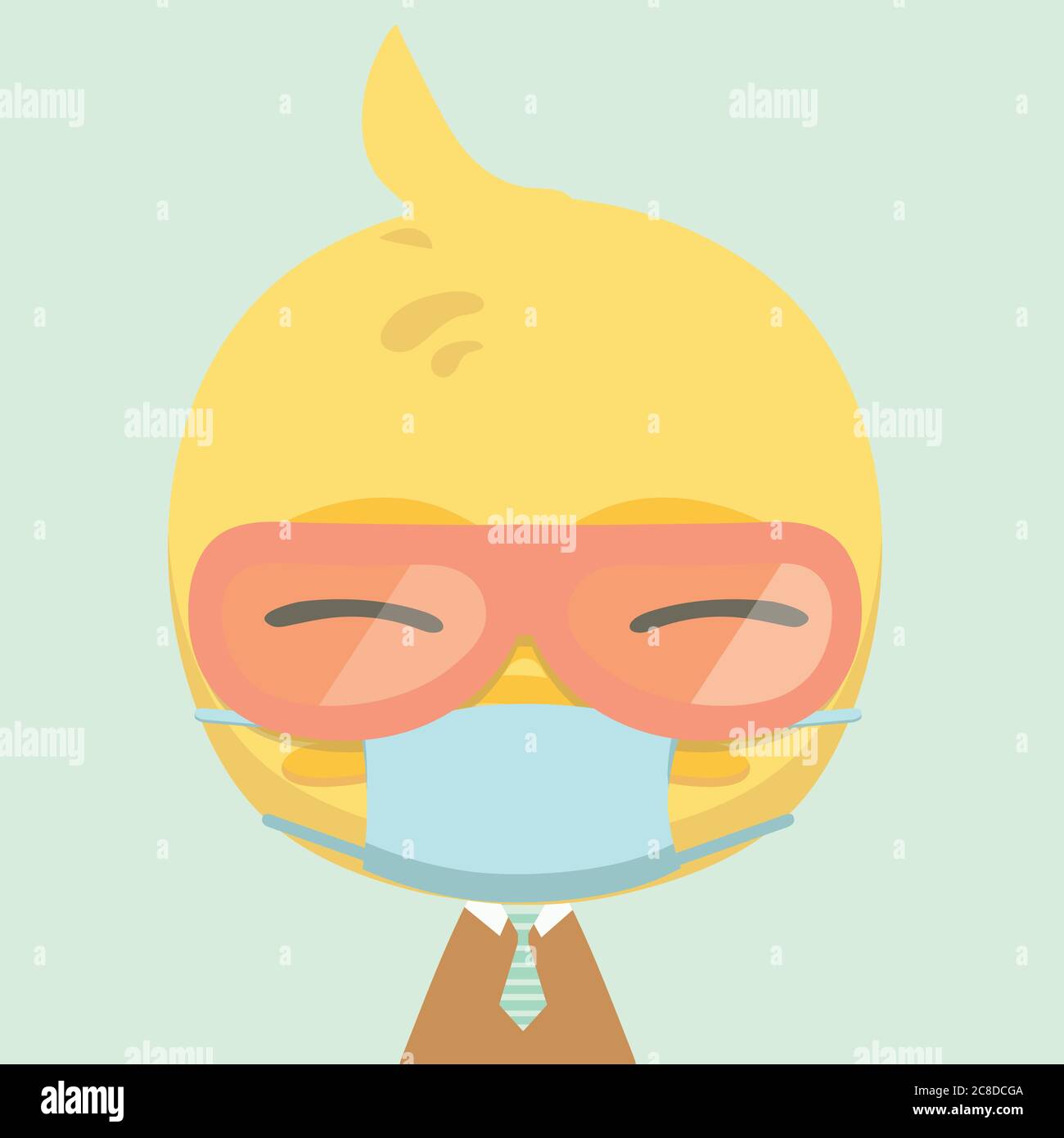 vector covid-19 virus face mask cartoon animal illustration Stock ...