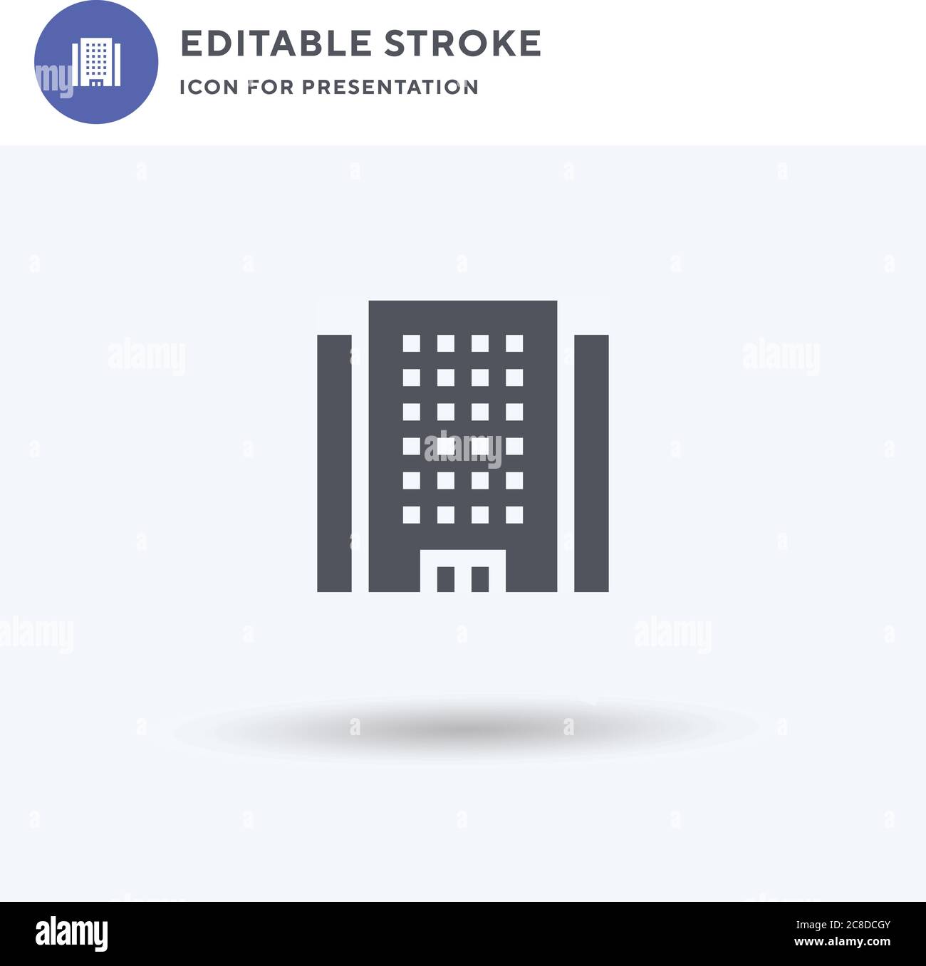 Building icon vector, filled flat sign, solid pictogram isolated on ...