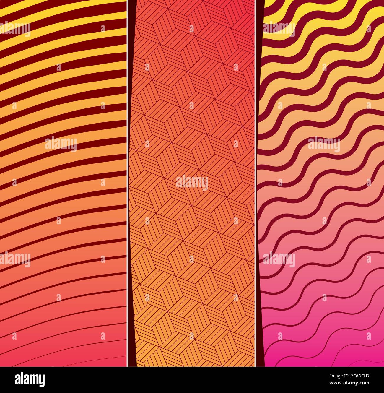 pink yellow gradient and pattern backgrounds frames set, Cover disign ...