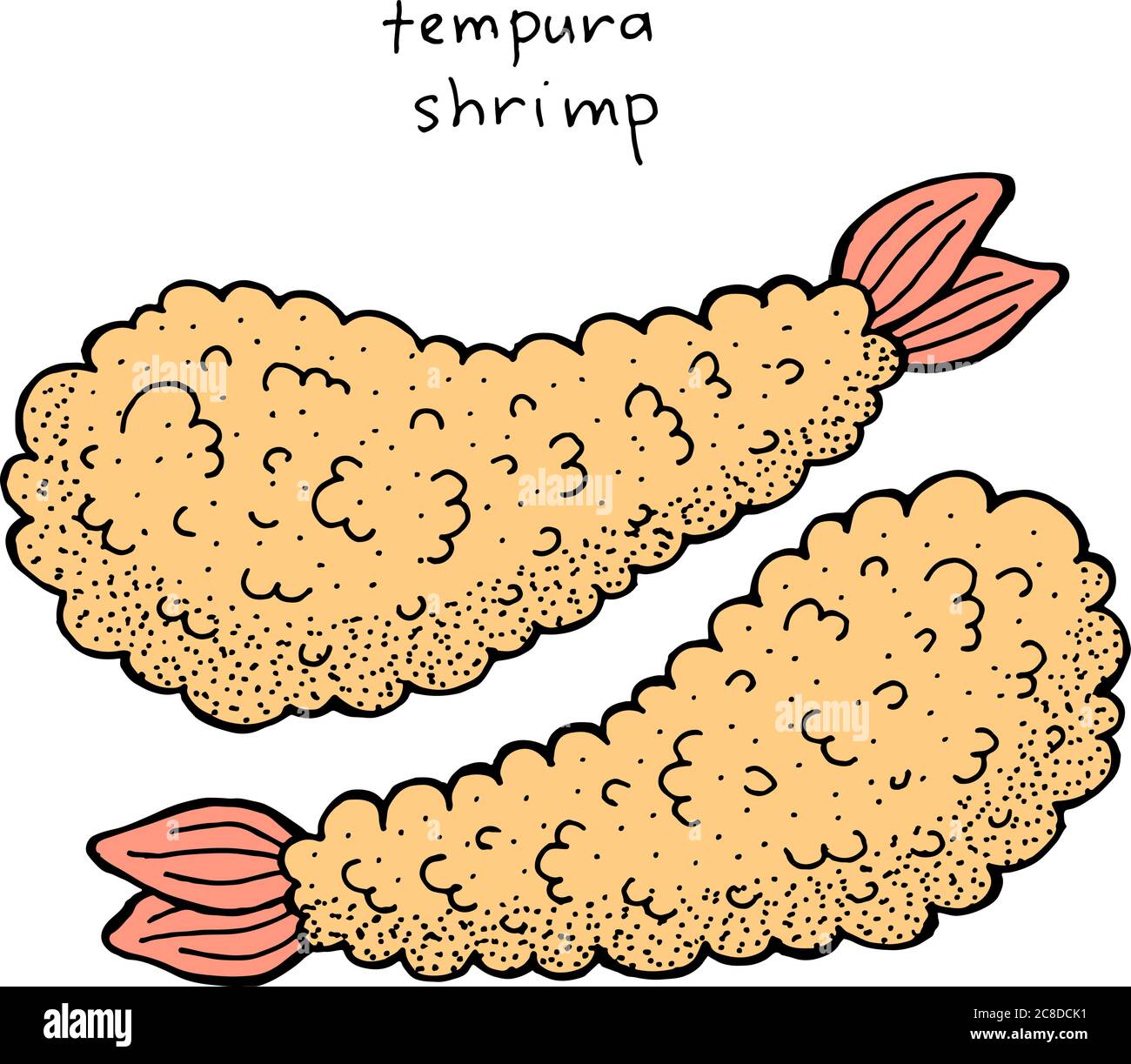 Prawn tempura white background Stock Vector Images - Alamy