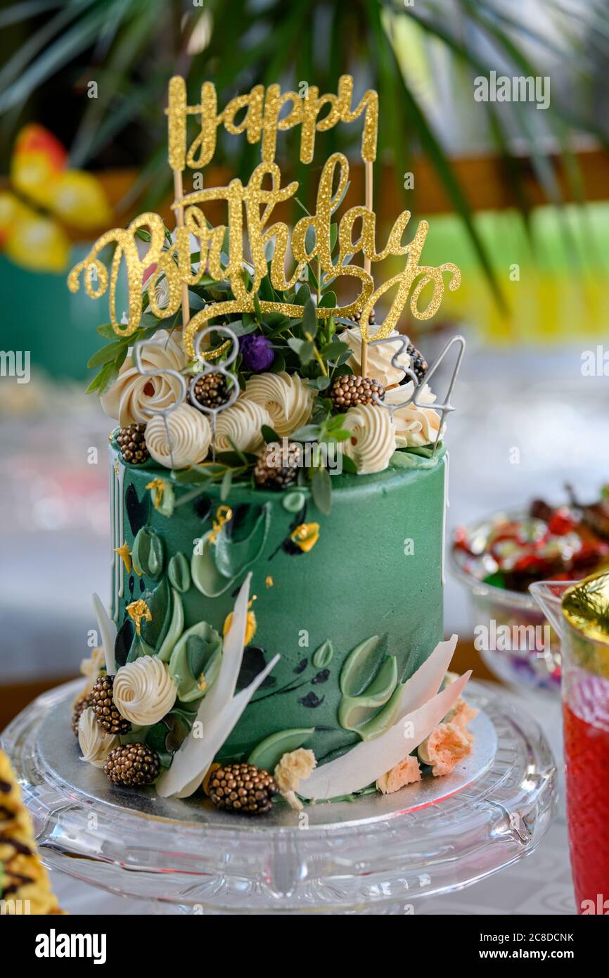 Luxurious Birthday Cake Stock Photo - Alamy
