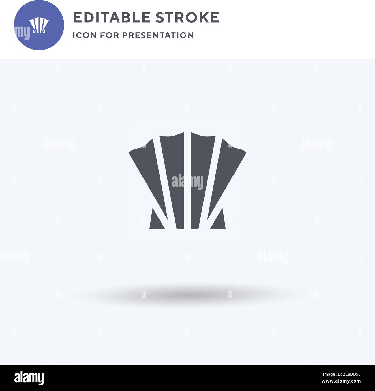 Shell icon vector, filled flat sign, solid pictogram isolated on white ...