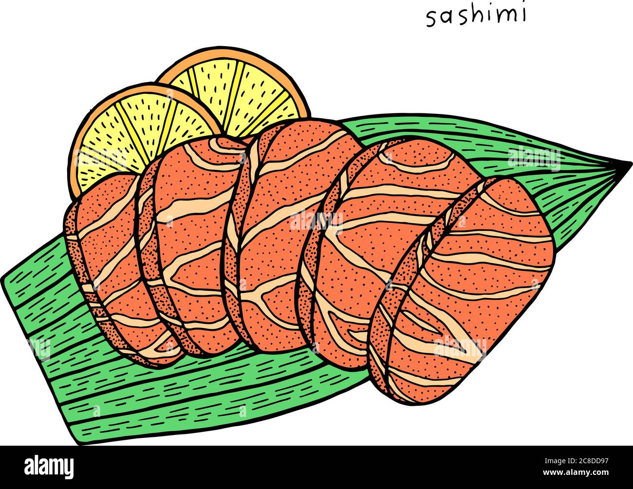 Hand was sliced fish to make sushi Stock Vector Images - Alamy