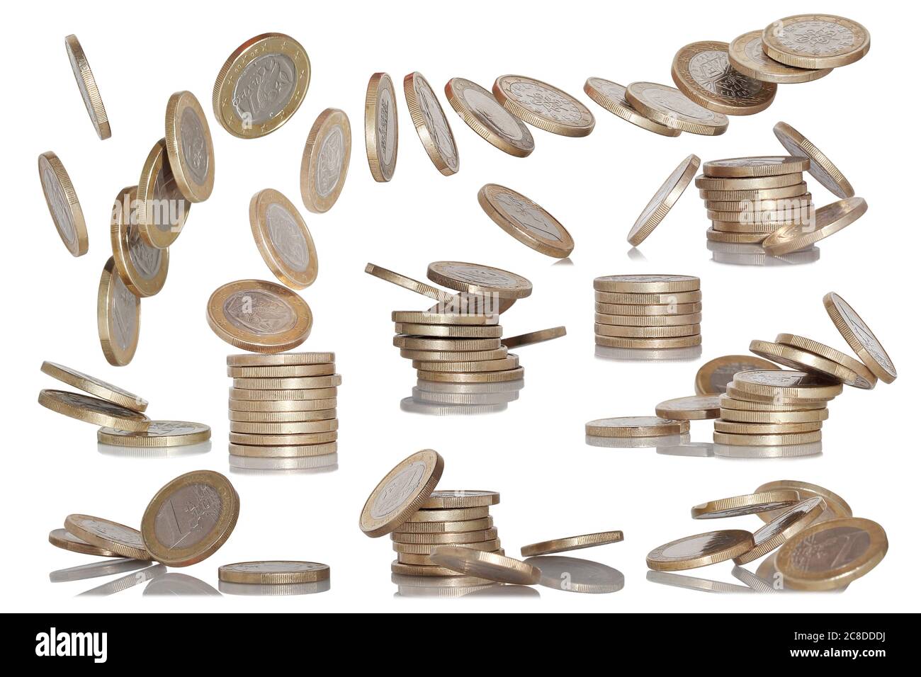 Falling stack euro coins on hi-res stock photography and images - Alamy