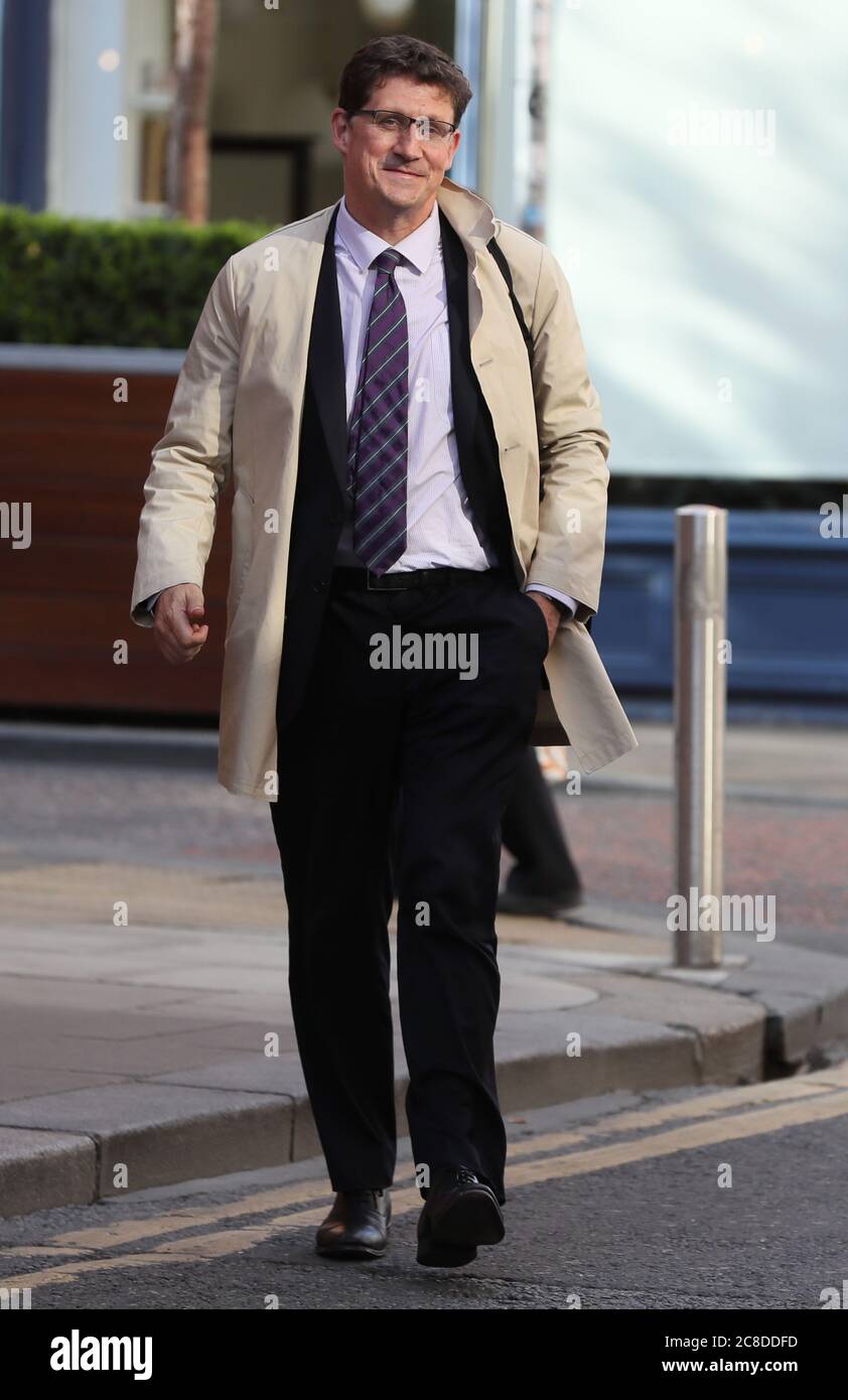Current leader Eamon Ryan arrives at the Brooks Hotel in Dublin for the ...
