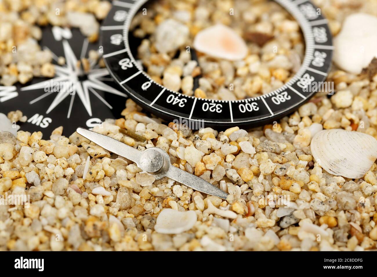 broken compass on sand with focus on its needle Stock Photo - Alamy