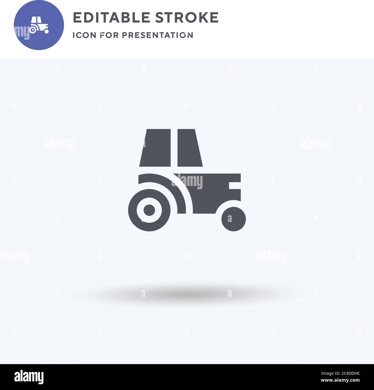 Tractor icon vector, filled flat sign, solid pictogram isolated on ...