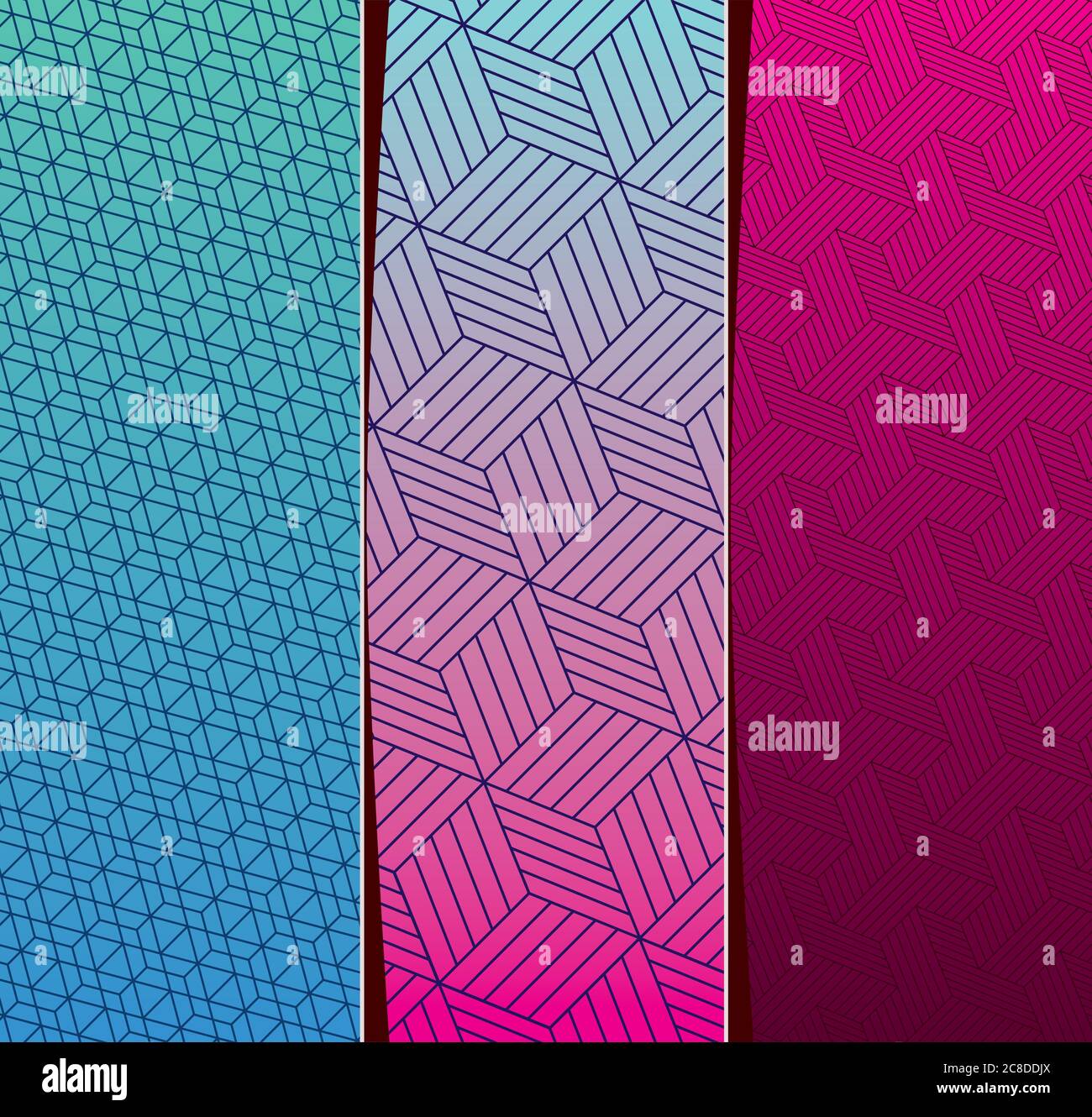 Blue purple pink gradient and pattern backgrounds frames set, Cover ...