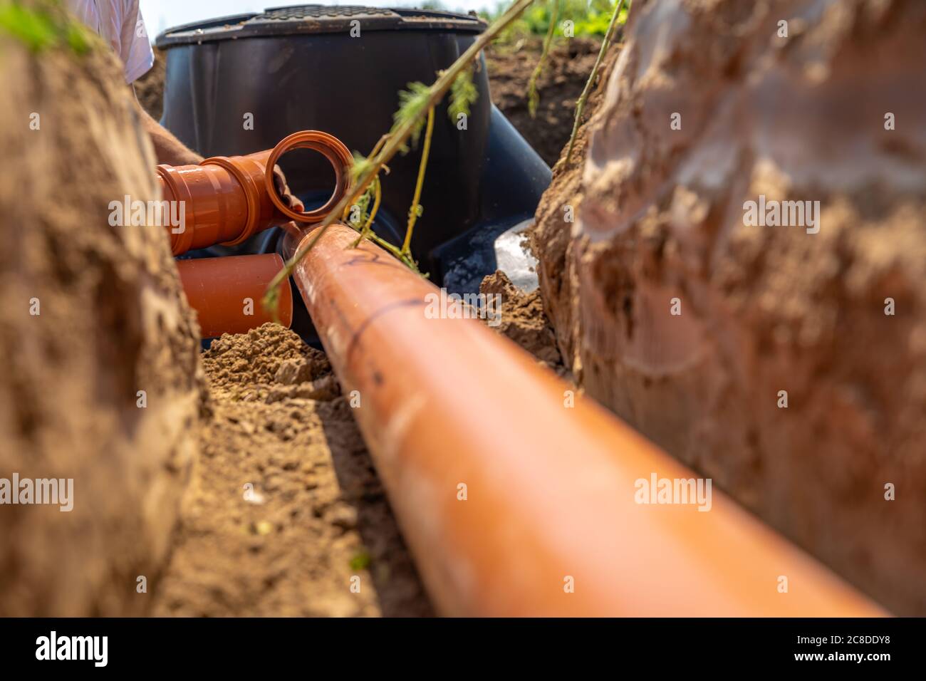 building a rainwater drainage to the collection container with the help ...