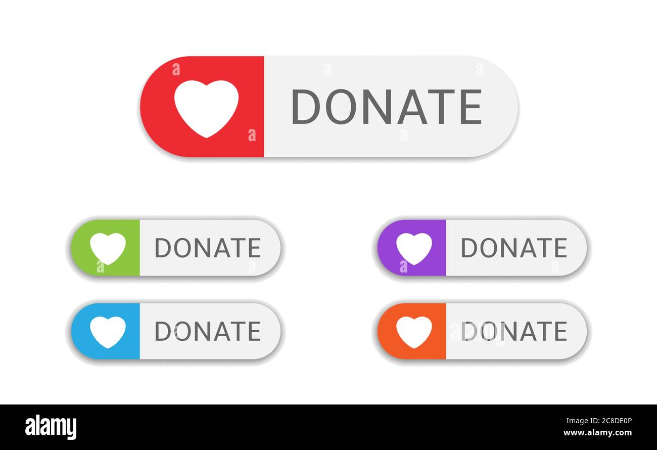 Donate button icons Stock Vector Image & Art - Alamy