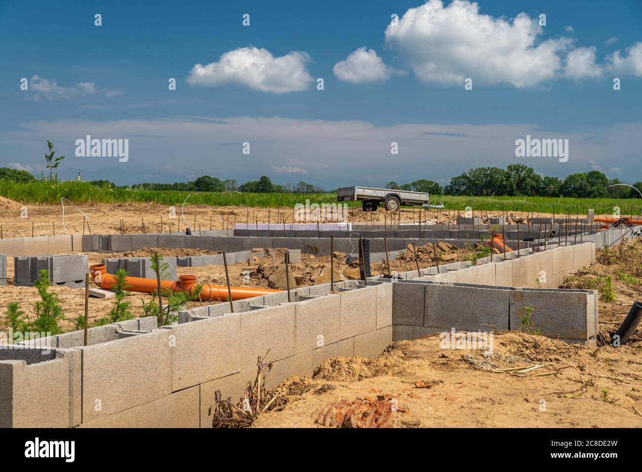 foundation of a family house in the village Stock Photo - Alamy