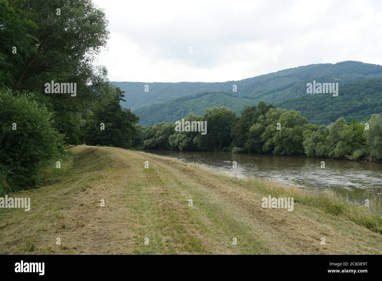 Anti flood hill artificially built around basin of Hron River in Region ...