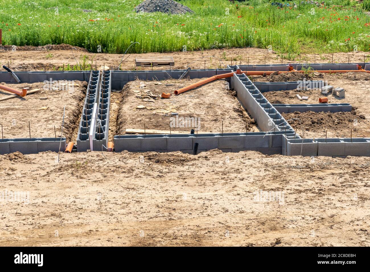 foundation of a family house from lost formwork Stock Photo - Alamy