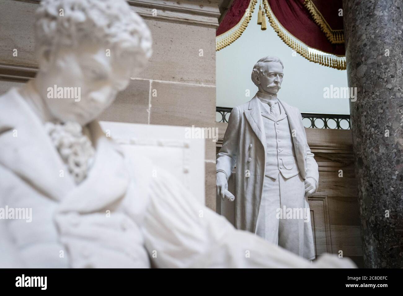 Washington, United States. 23rd July, 2020. A statue of Uriah Milton ...