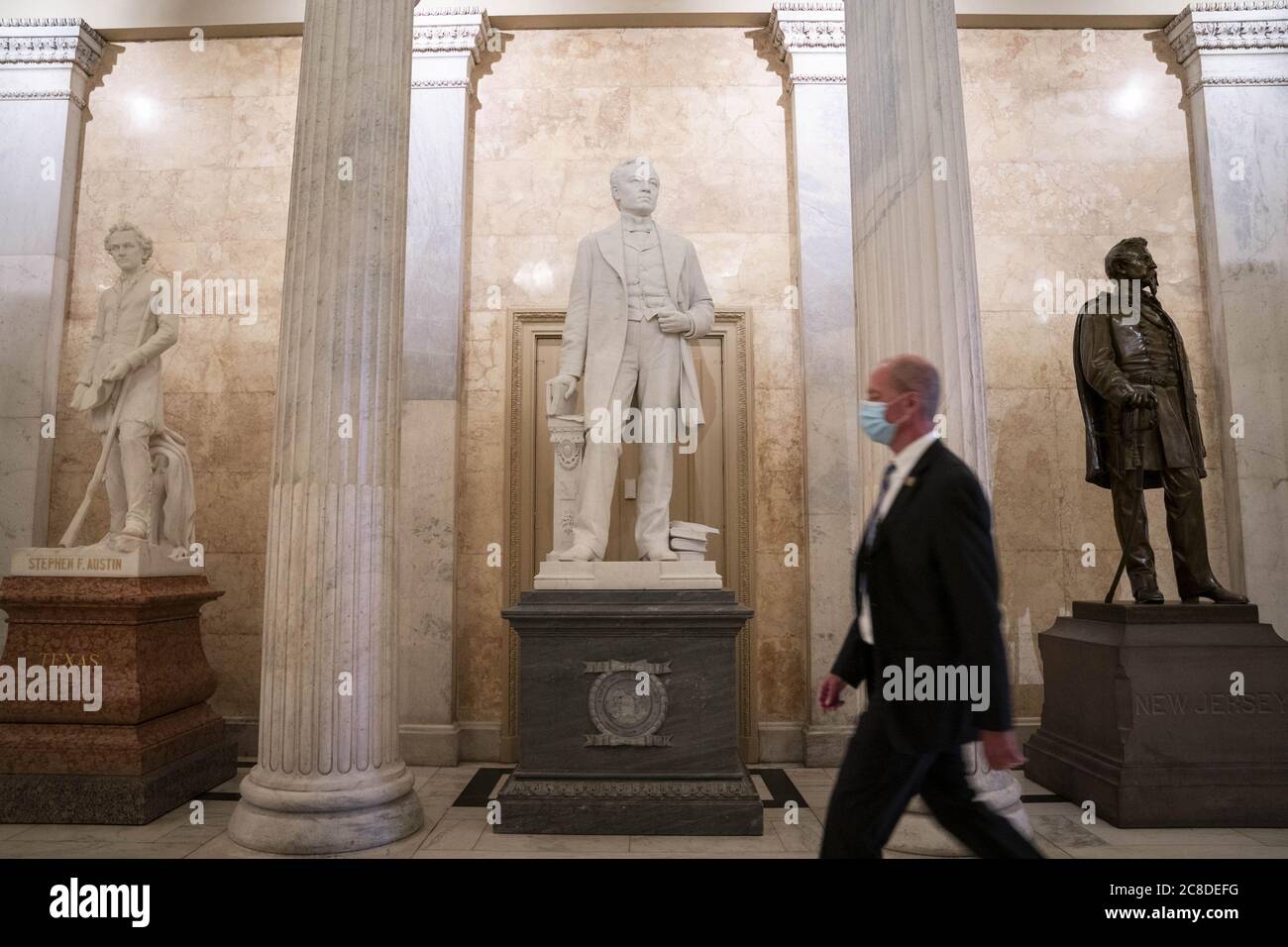 Washington, United States. 23rd July, 2020. A statue of John Kenna, a ...