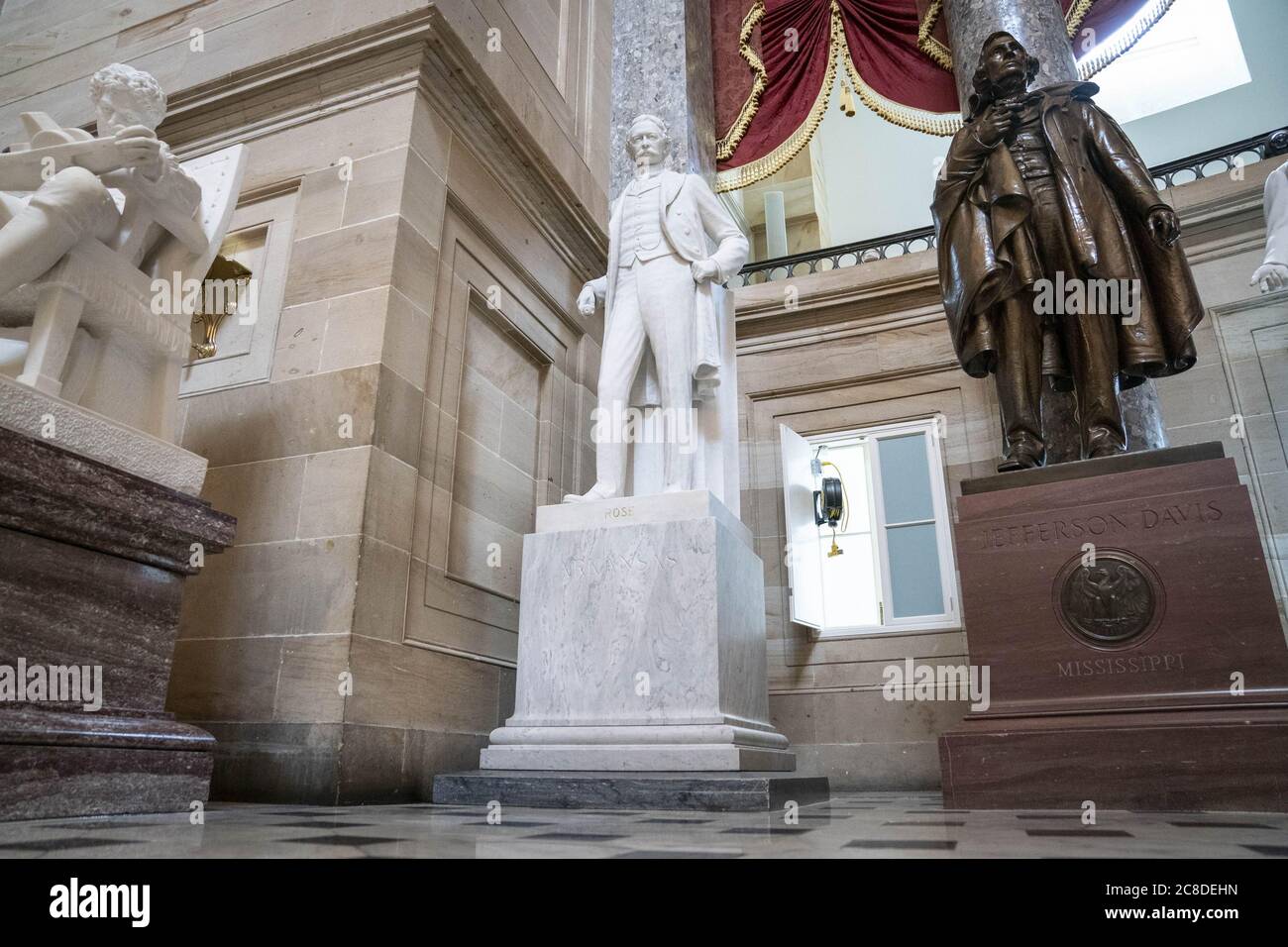 Washington, United States. 23rd July, 2020. A statue of Uriah Milton ...