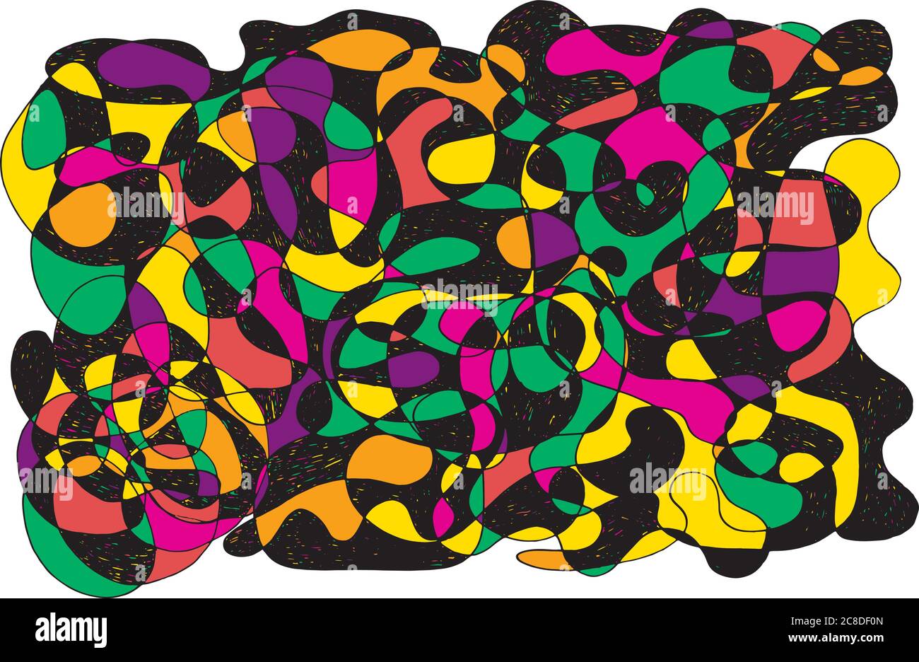 Sketch doodle pattern. Colorful line art texture. Abstract scratch ...