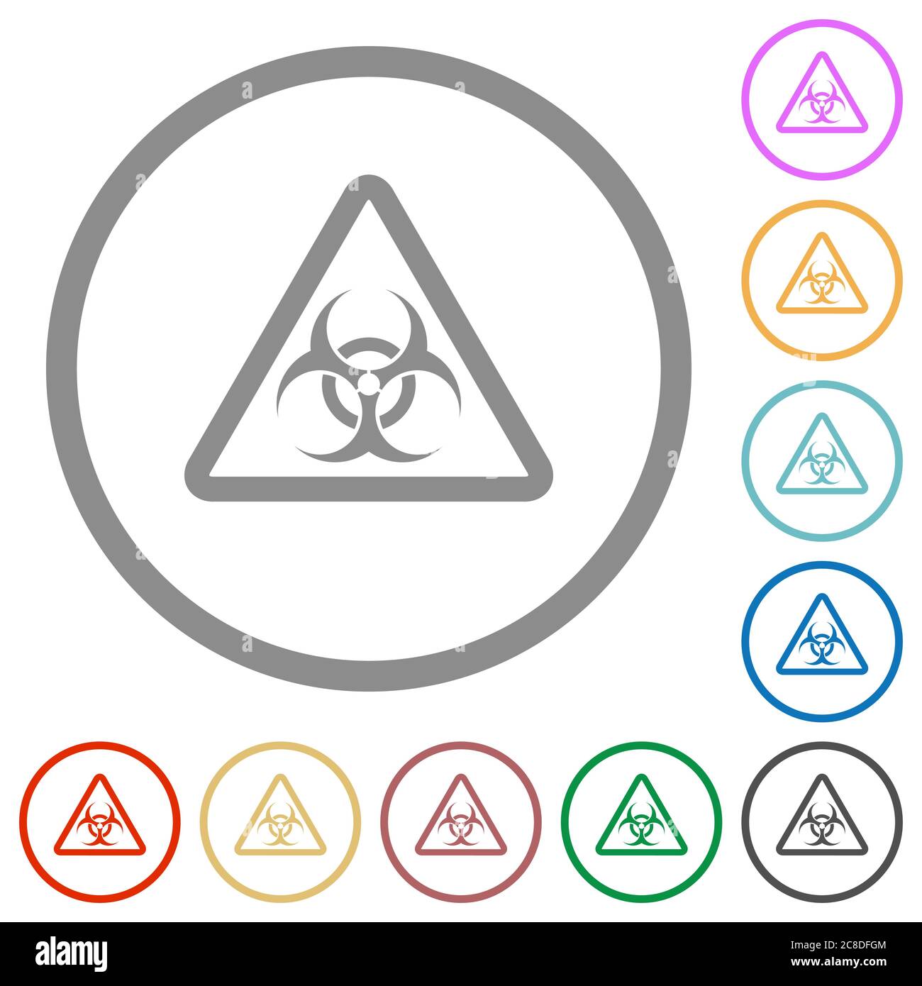 Biohazard warning flat color icons in round outlines on white background Stock Vector Image ...