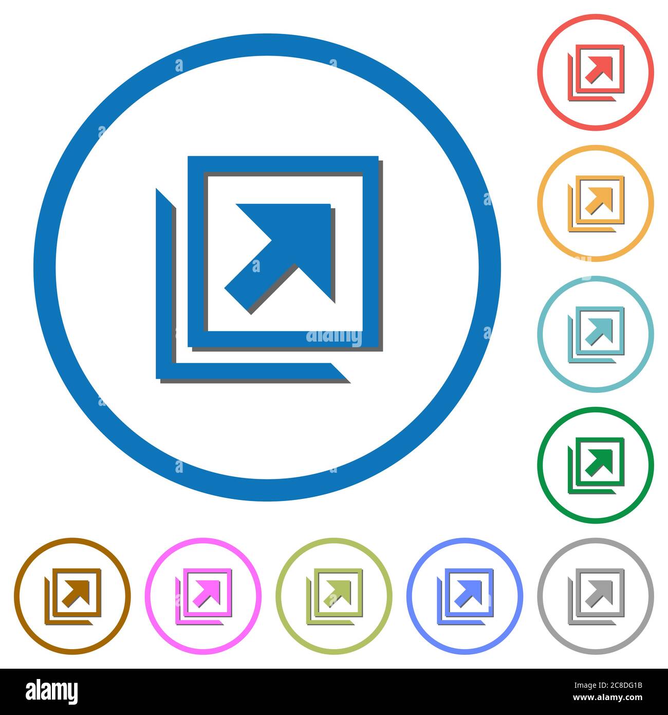 Open in new window flat color vector icons with shadows in round ...