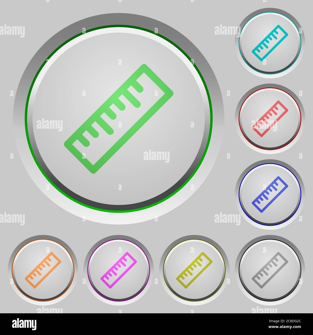 Ruler color icons on sunk push buttons Stock Vector Image & Art - Alamy
