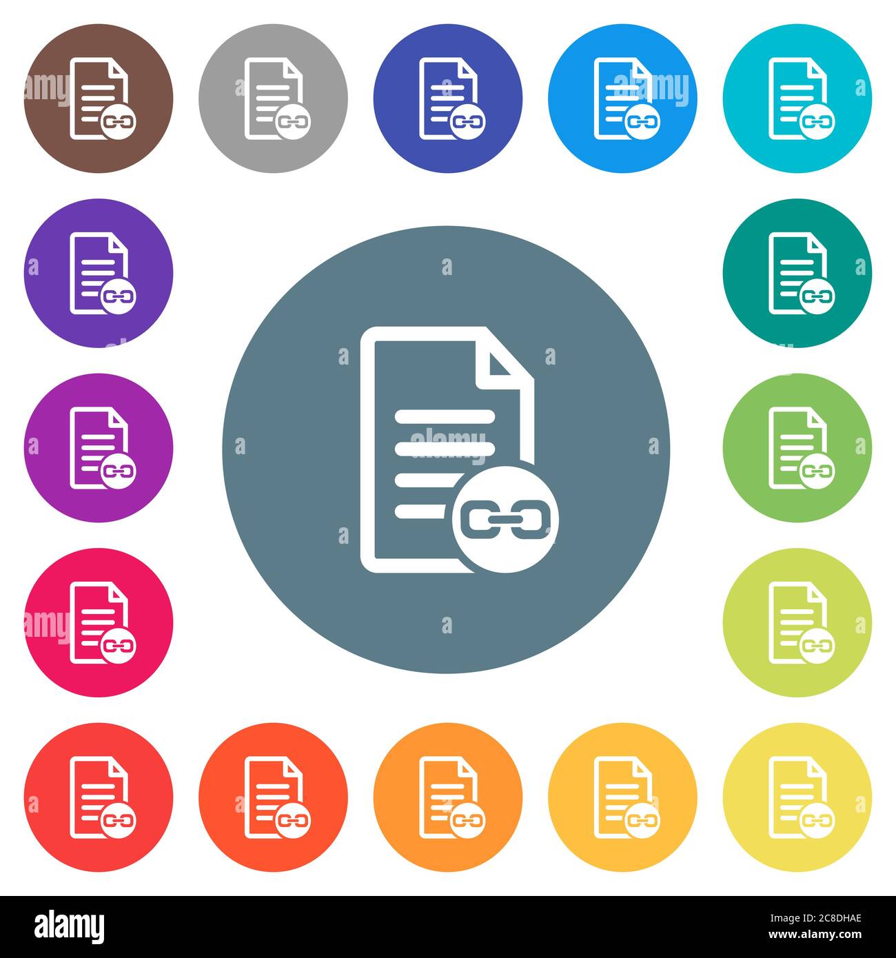Document attachment flat white icons on round color backgrounds. 17 ...