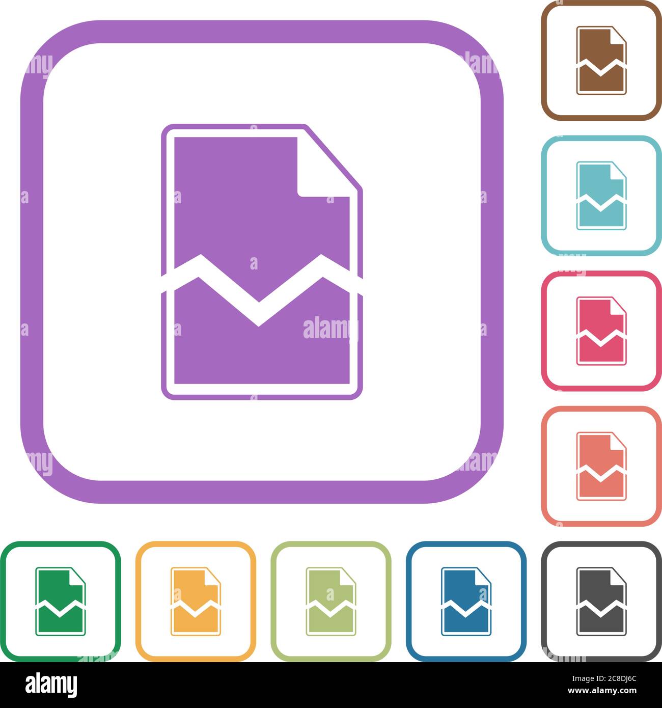 Broken page simple icons in color rounded square frames on white background Stock Vector Image ...