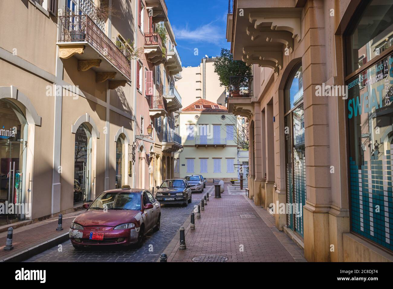 Street in Saifi Village residential upscale neighbourhood located in ...