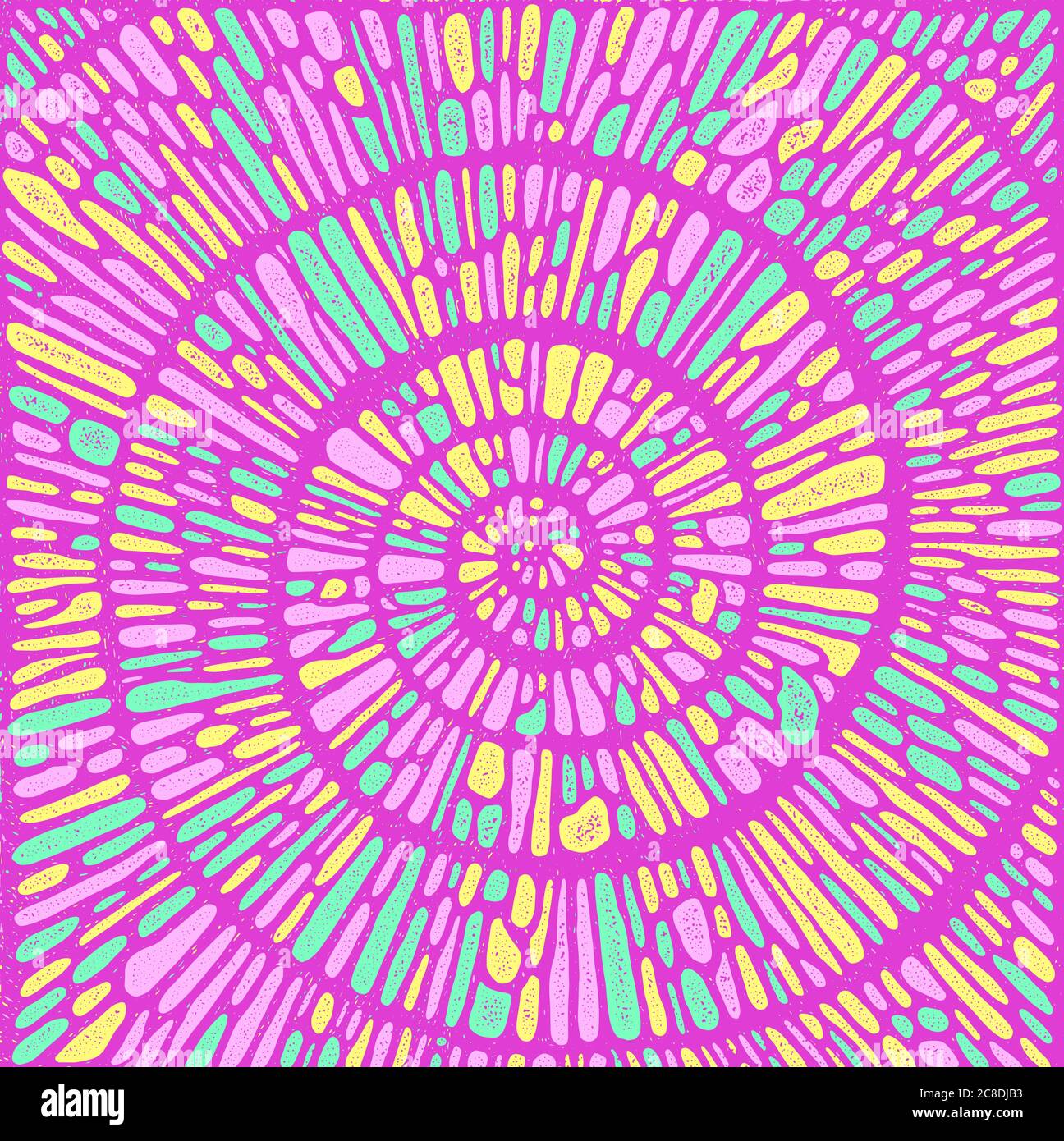 Ammonite shell spiral pattern. Colorful psychedelic folk festival ...