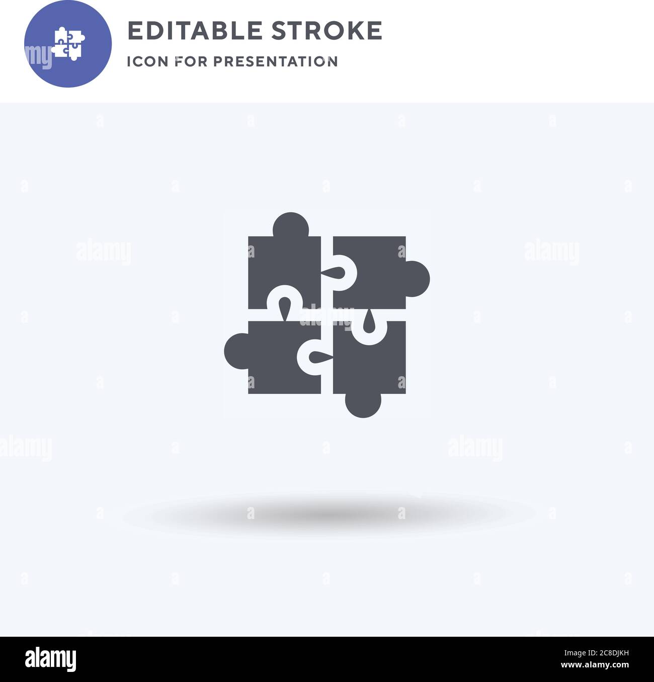 Jigsaw icon vector, filled flat sign, solid pictogram isolated on white ...