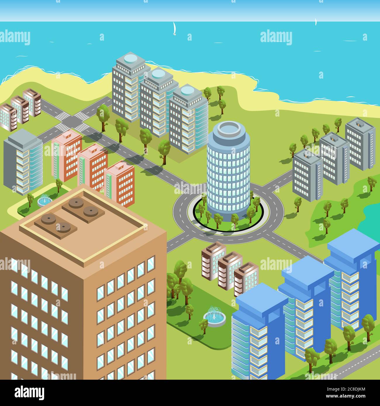 Vector Isometric Building City Palace Home Real Estate Resort Luxury ...