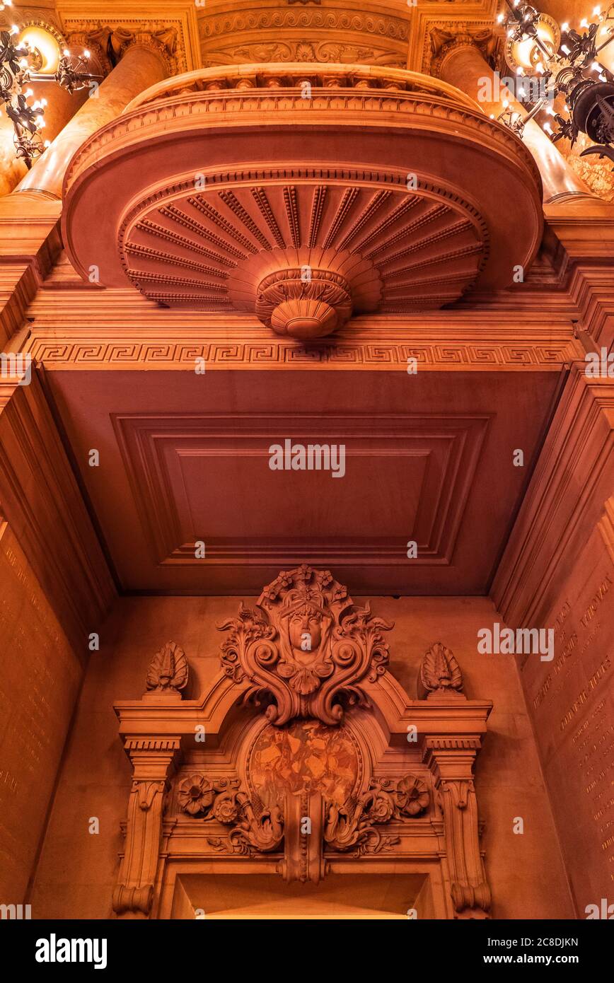 Paris, France - November 14, 2019: Interior details of the Opera ...