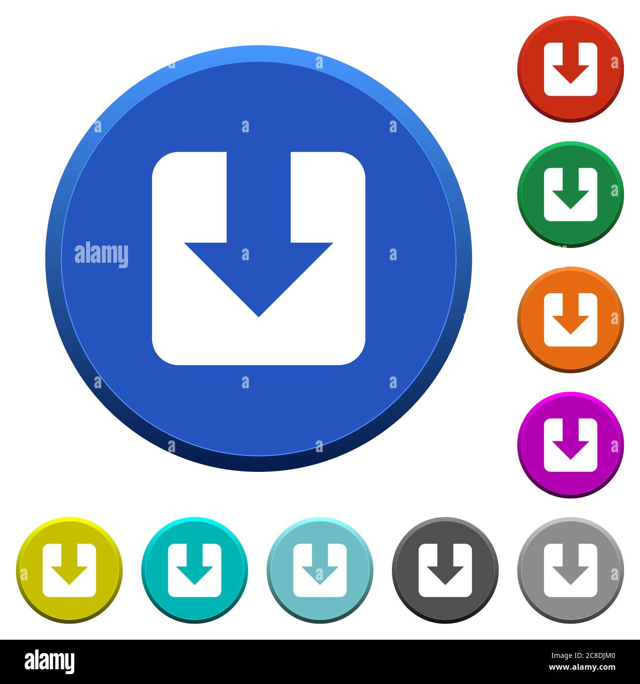 Download round color beveled buttons with smooth surfaces and flat ...