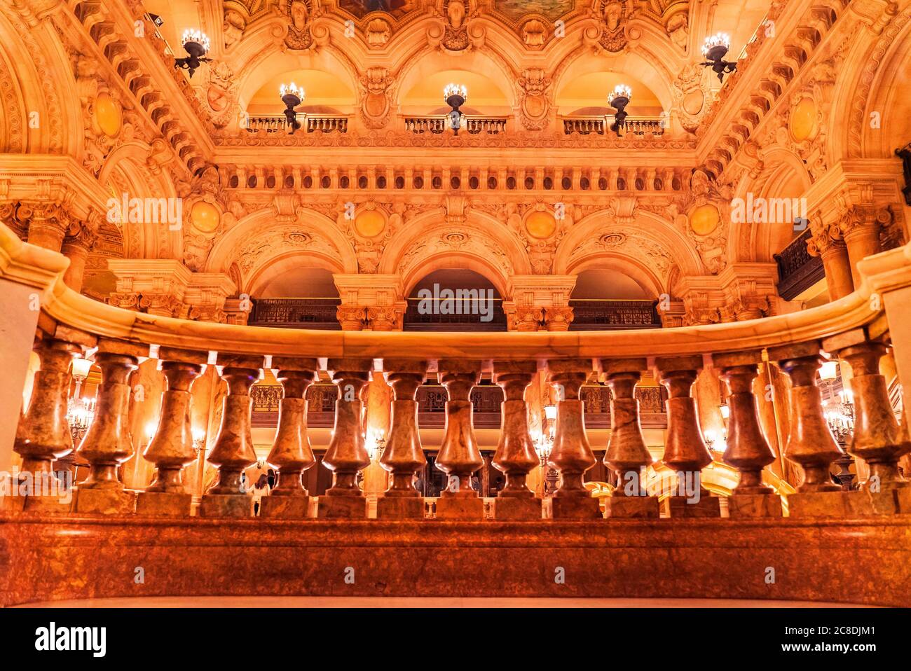 Paris, France - November 14, 2019: Ceiling of the Opera National de ...