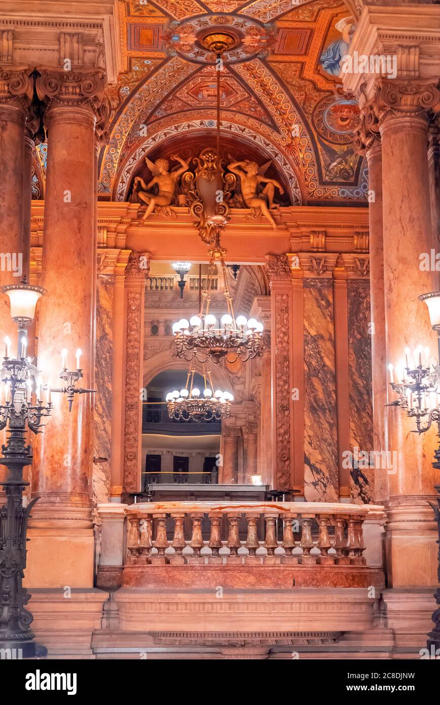 Paris, France - November 14, 2019: Interior of the Opera National de ...