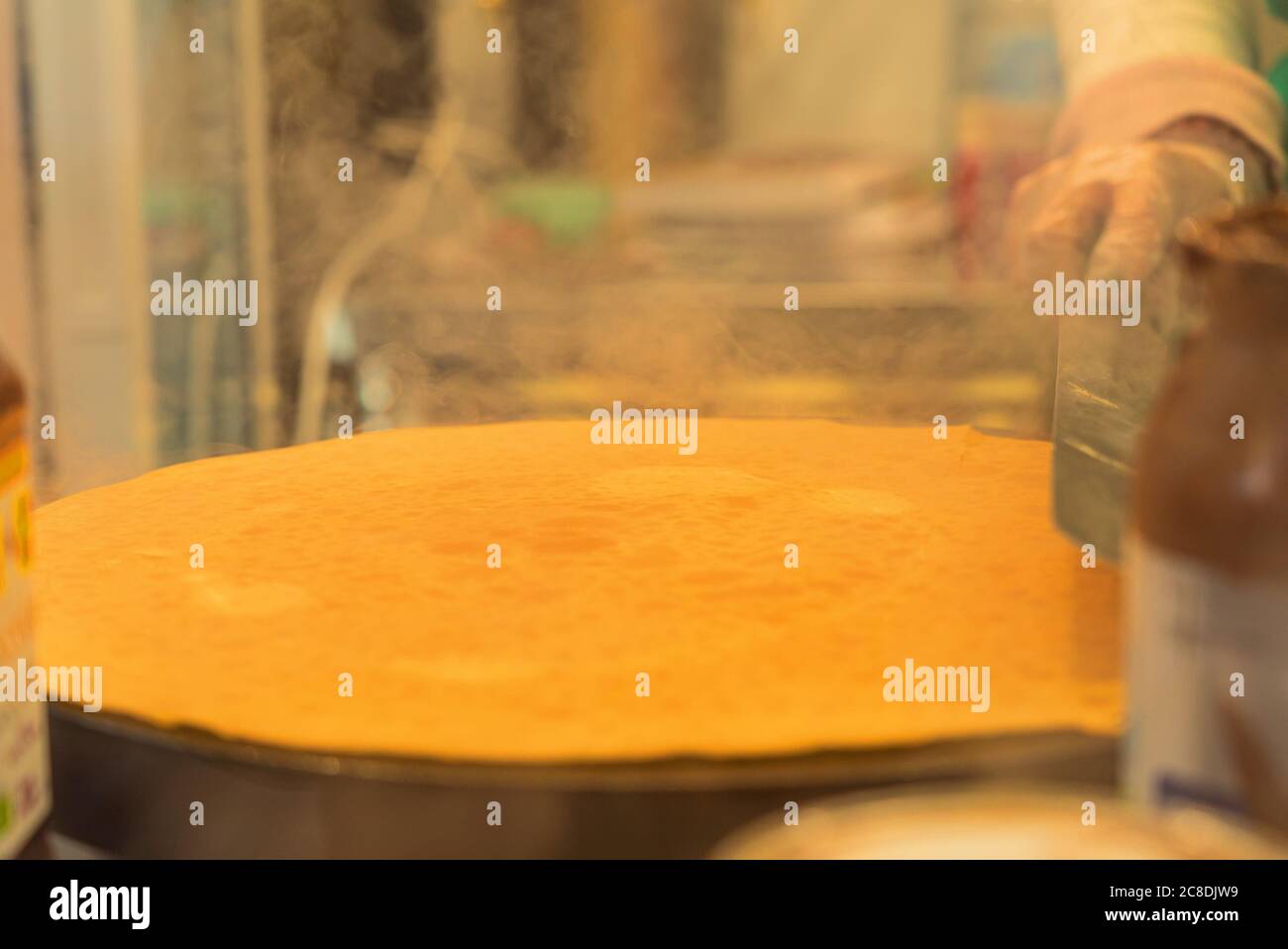 French pancake cooking process hi-res stock photography and images - Alamy