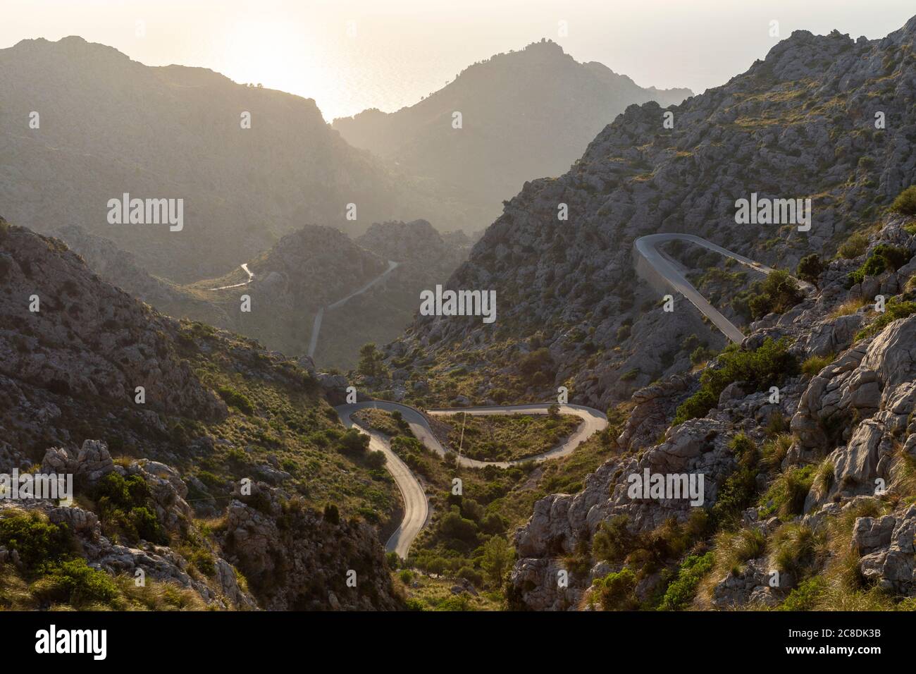 The winding road of Sa Colabra, Mallorca Stock Photo - Alamy