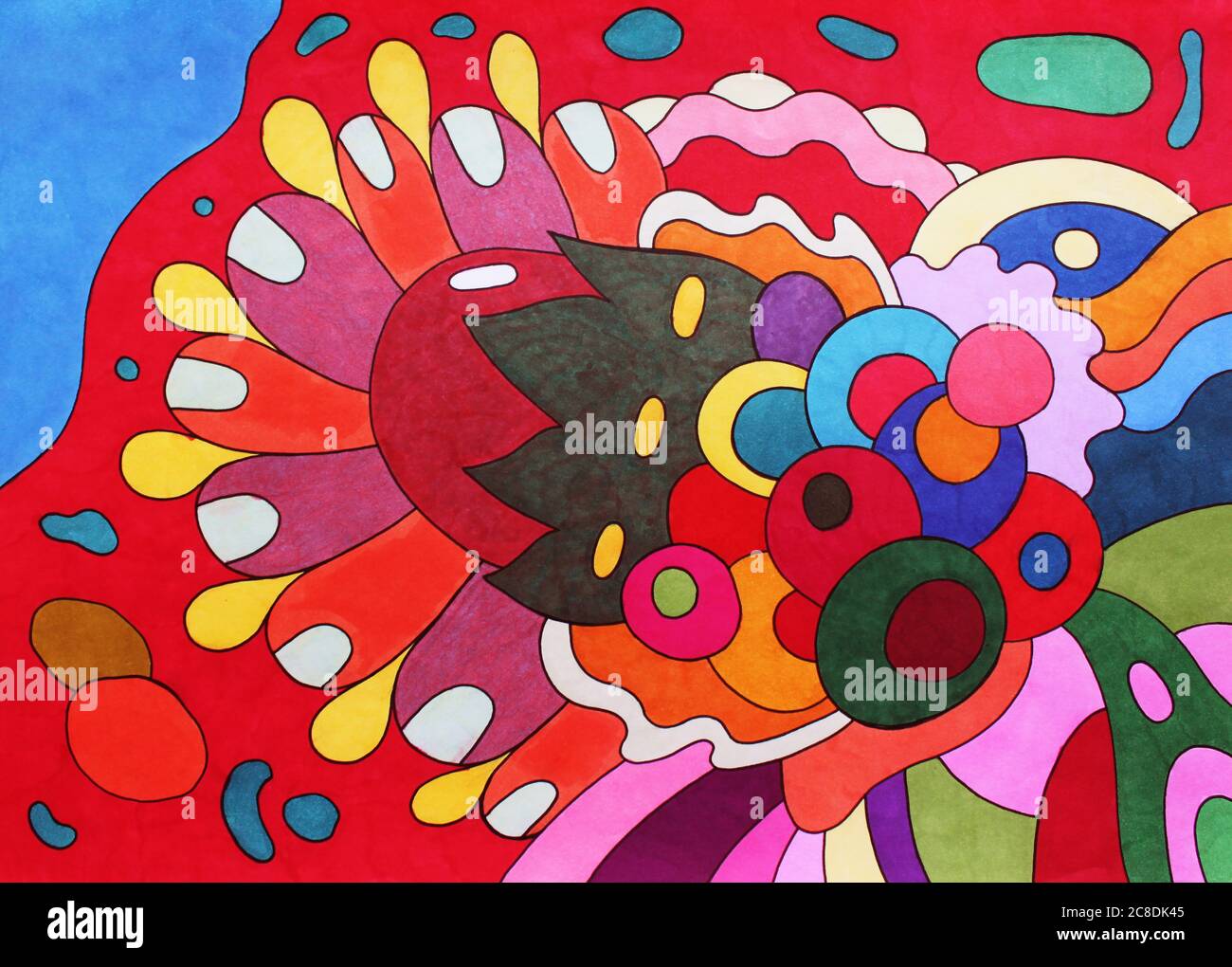 Marker drawing background. Abstract colorful hand drawn colorful ...