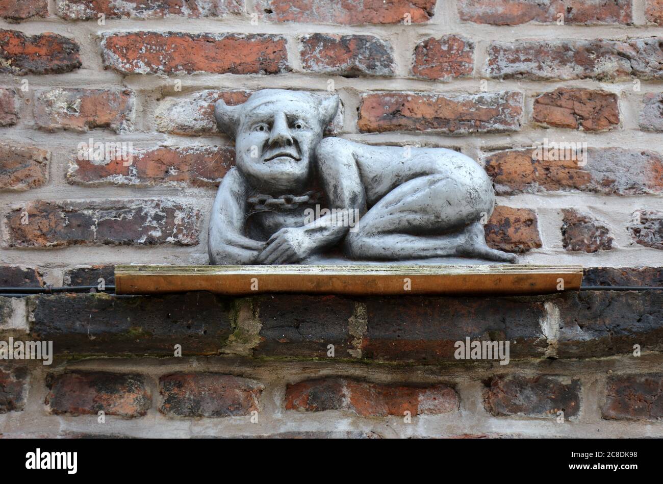 The Pied Bull imp scupture by Eoghan Bridge in Chester Stock Photo - Alamy