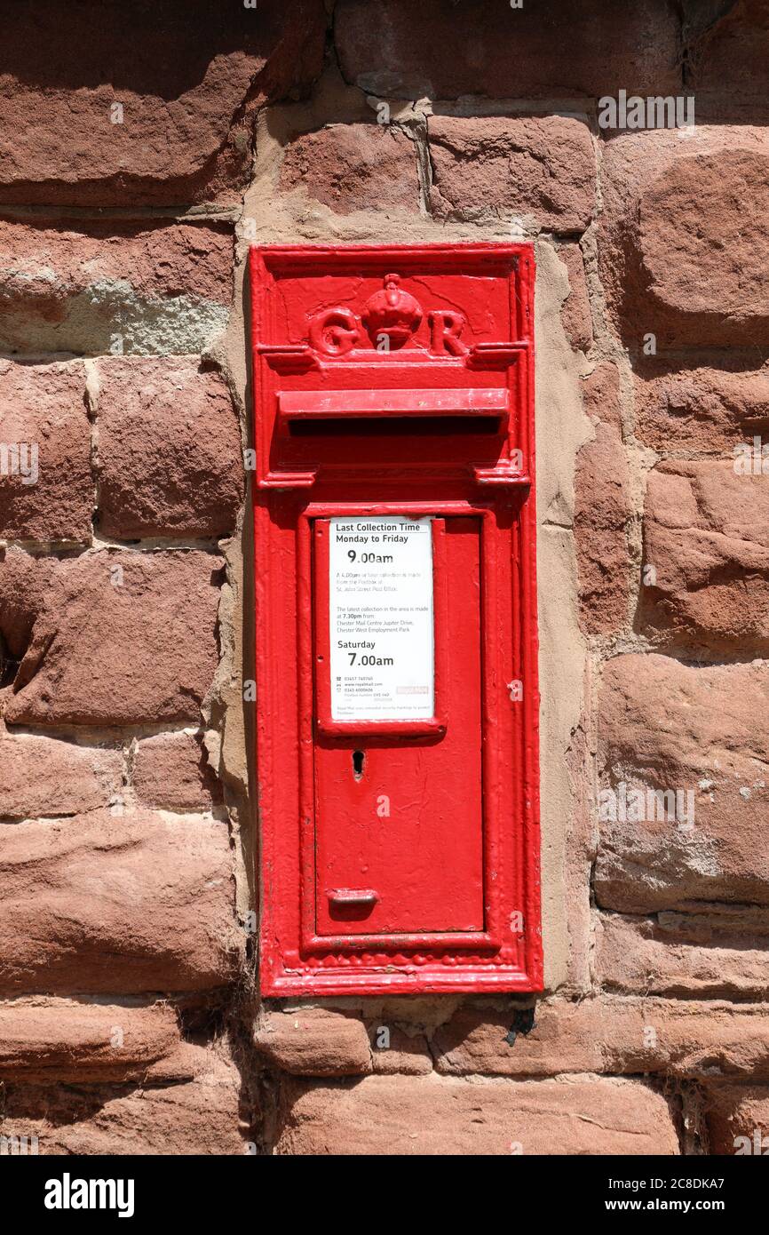 G R Postbox at Chester Stock Photo - Alamy