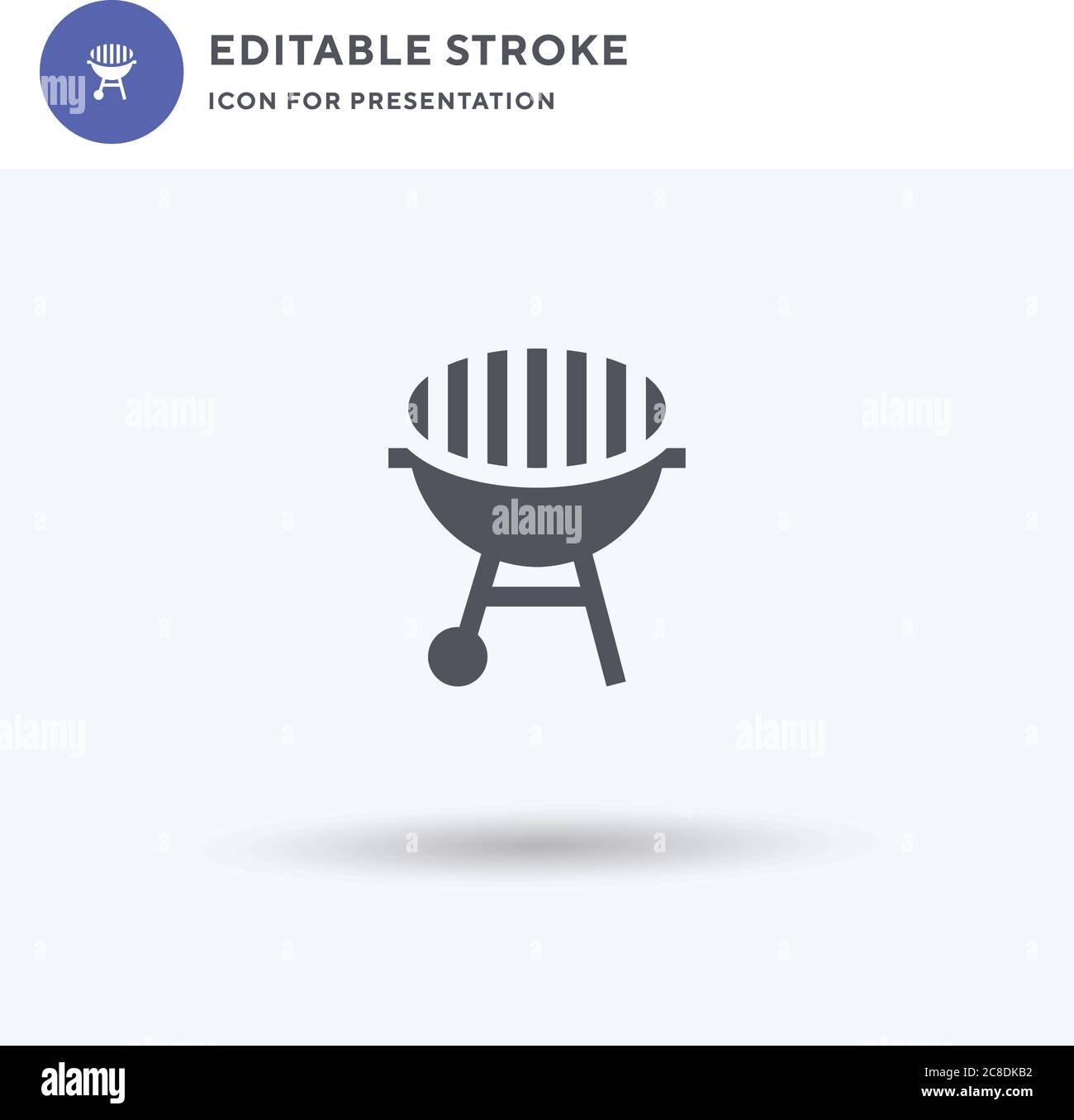 Bbq icon vector, filled flat sign, solid pictogram isolated on white ...