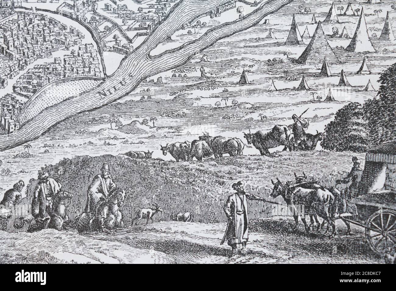 Cairo in 1670. Engraving of the 17th century Stock Photo - Alamy