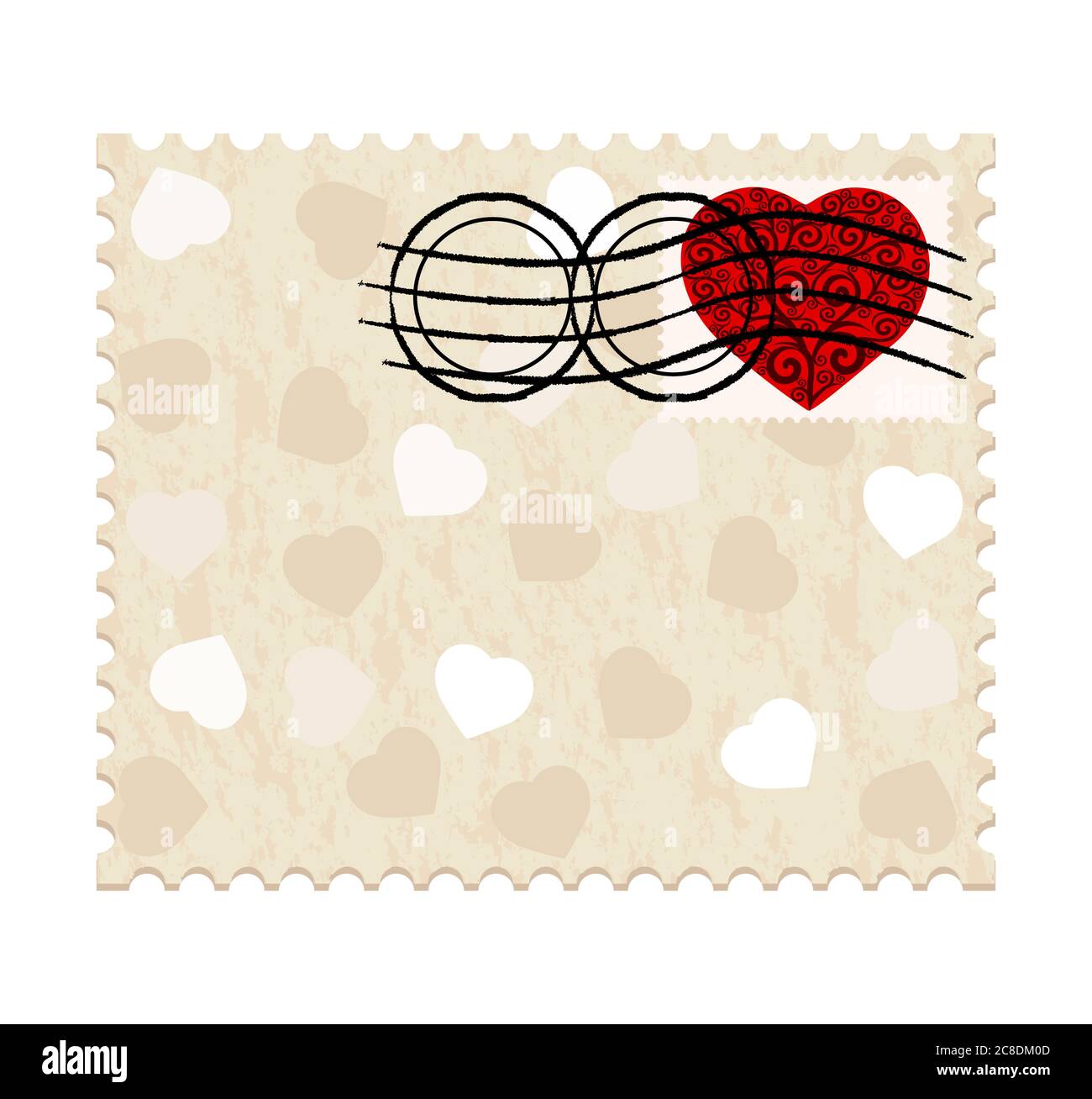 Postage stamp heart hi-res stock photography and images - Alamy