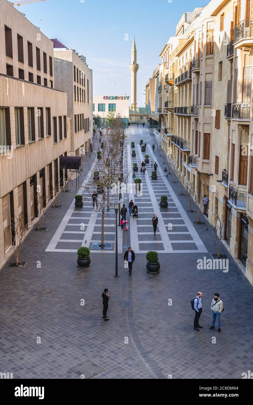 Beirut Souks shopping area in downtow of Beirut, Lebanon, view with Al ...