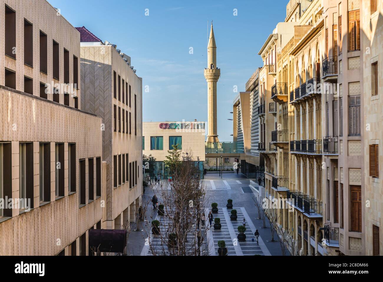 Beirut Souks shopping area in downtow of Beirut, Lebanon, view with Al ...