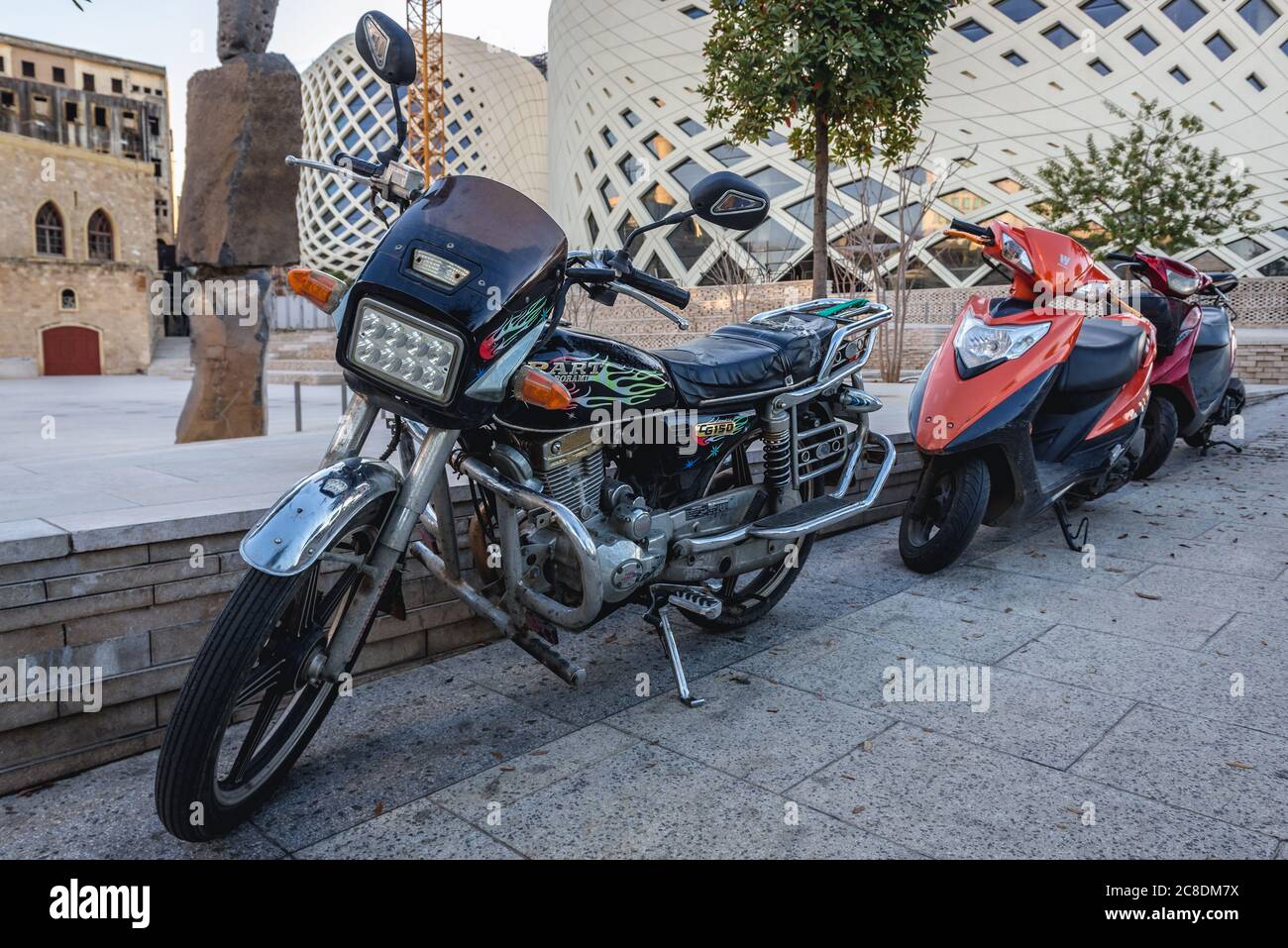 Part motorcycle on a street in Beirut, Lebanon Stock Photo - Alamy