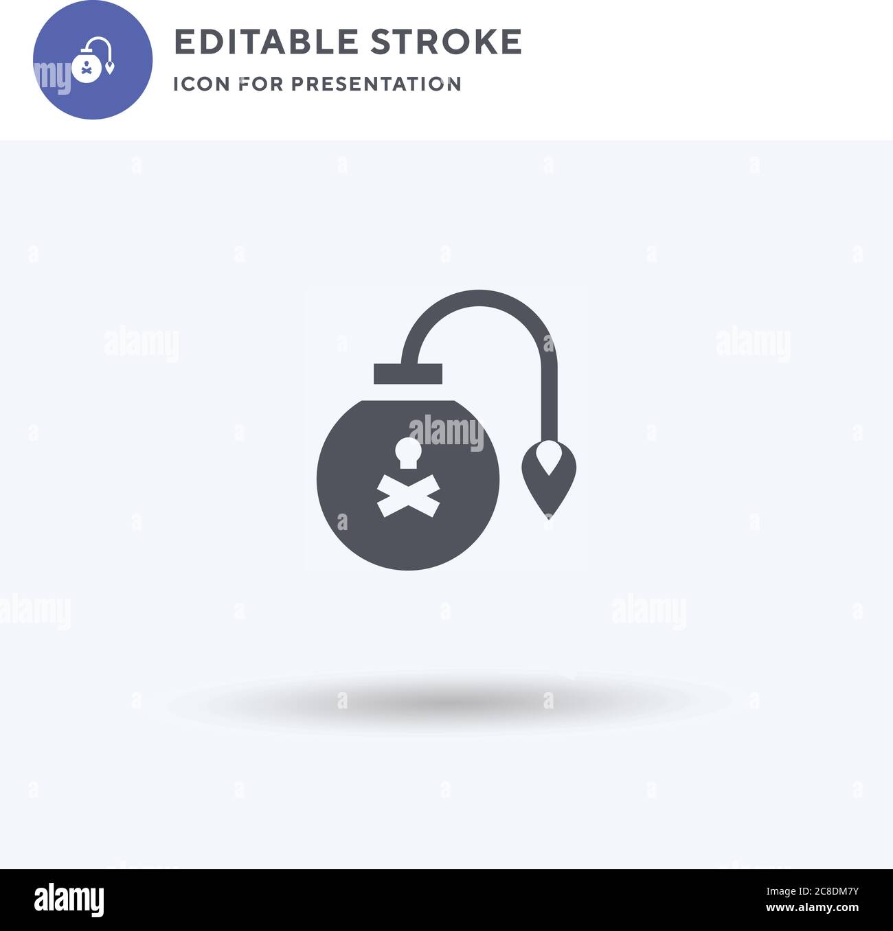 Bomb icon vector, filled flat sign, solid pictogram isolated on white ...