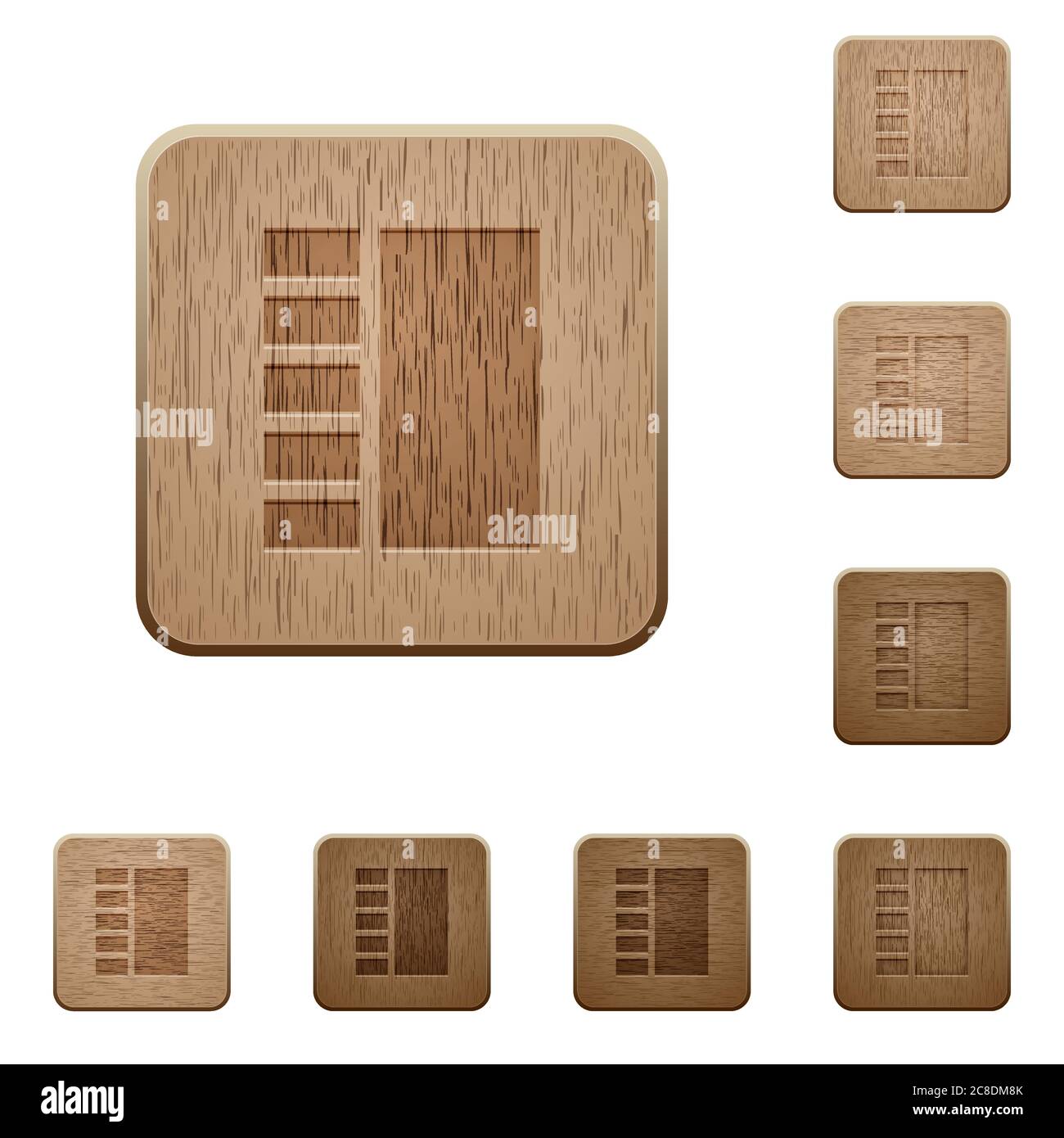 Vertical tabbed layout on rounded square carved wooden button styles Stock Vector Image & Art ...