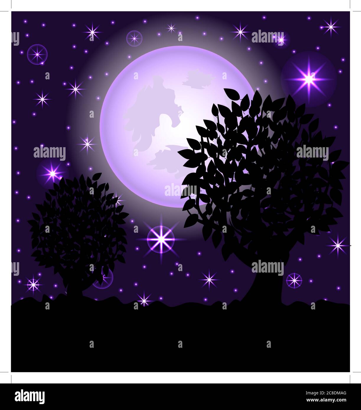 vector illustration of a night scene Stock Vector Image & Art - Alamy