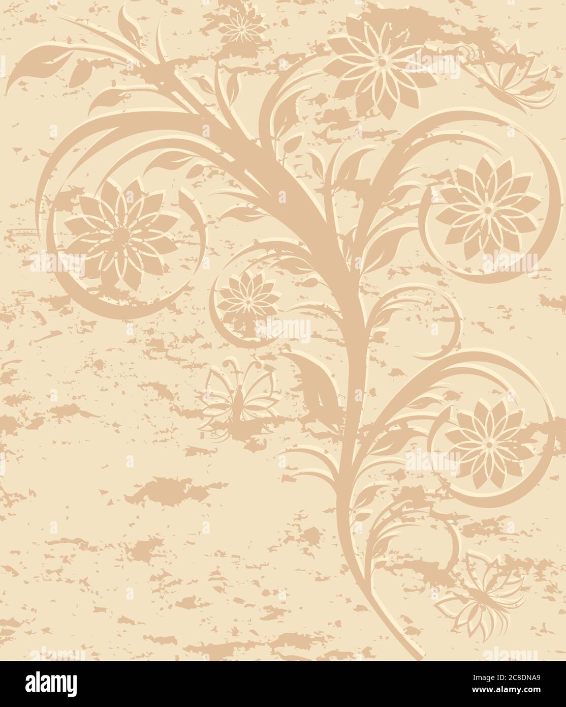 vector illustration of a grunge floral background Stock Vector Image ...