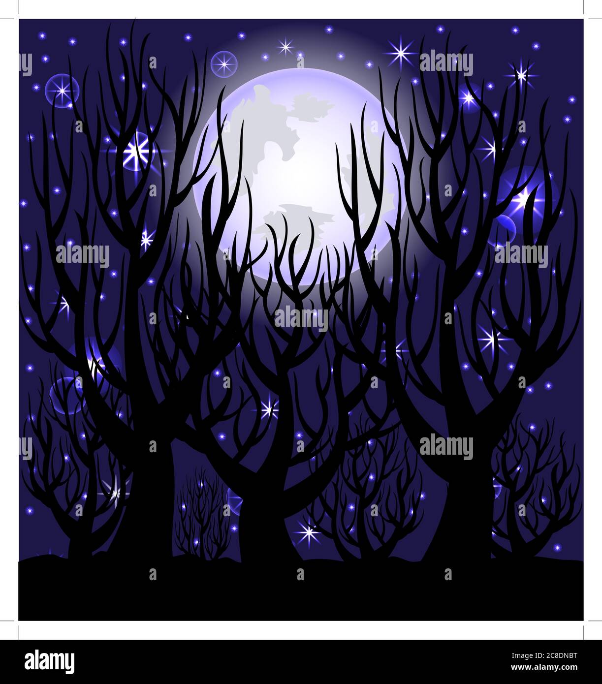 vector illustration of a night scene Stock Vector Image & Art - Alamy